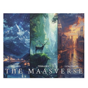 Acotar Puzzle Maasverse Art Velaris, Terrasen, and Lunathion, Throne of ...
