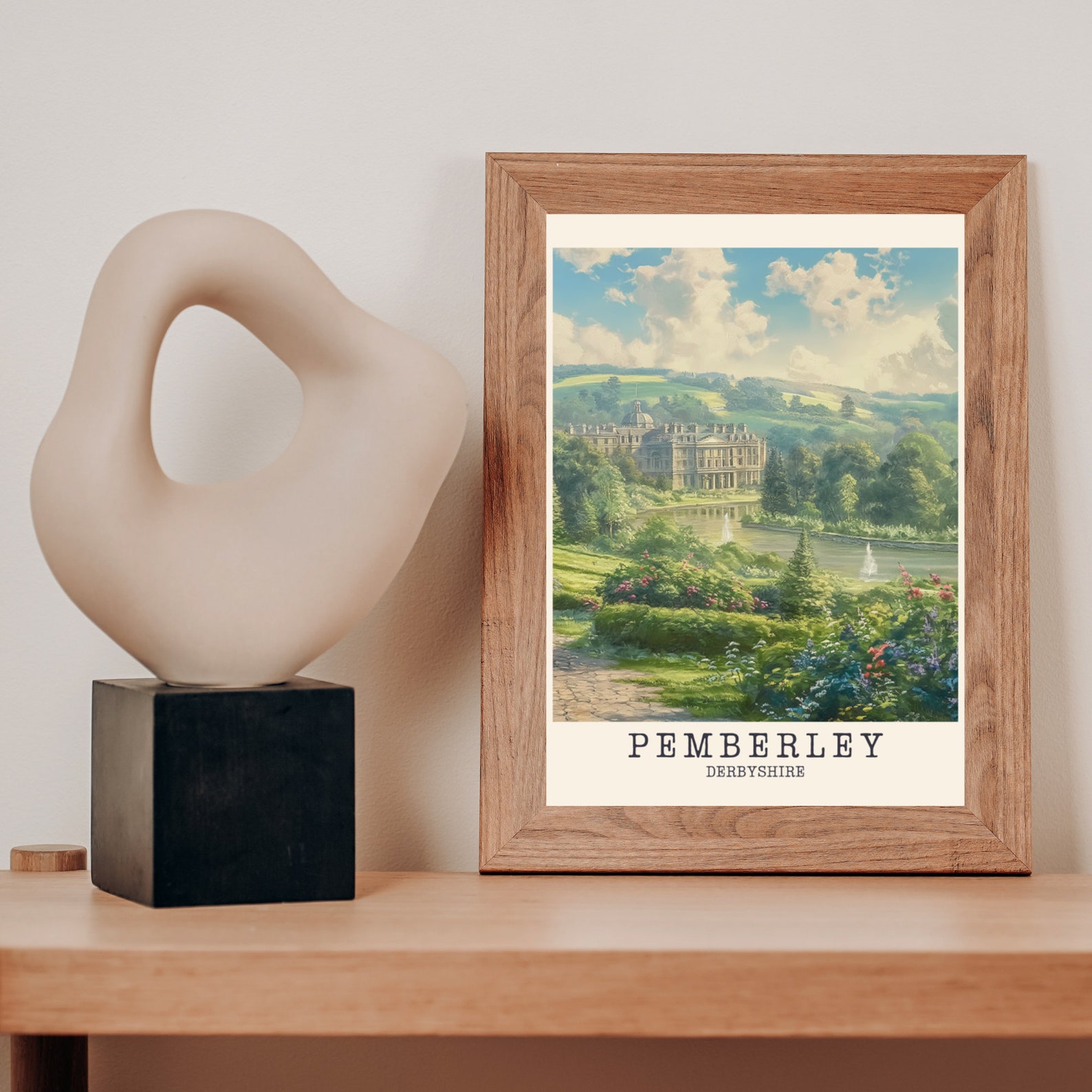 Pemberley Art Print Jane Austen Travel Poster Digital Download Pride ...