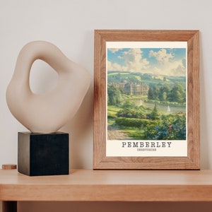 Pemberley Art Print Jane Austen Travel Poster Digital Download Pride ...
