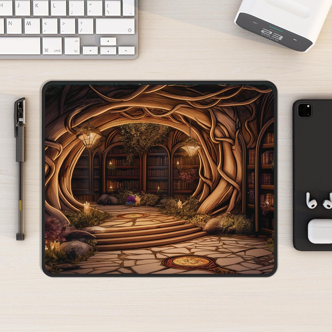 Magical Book Nook Mouse Pad Library Mousepad Bookish Merch Fantasy ...