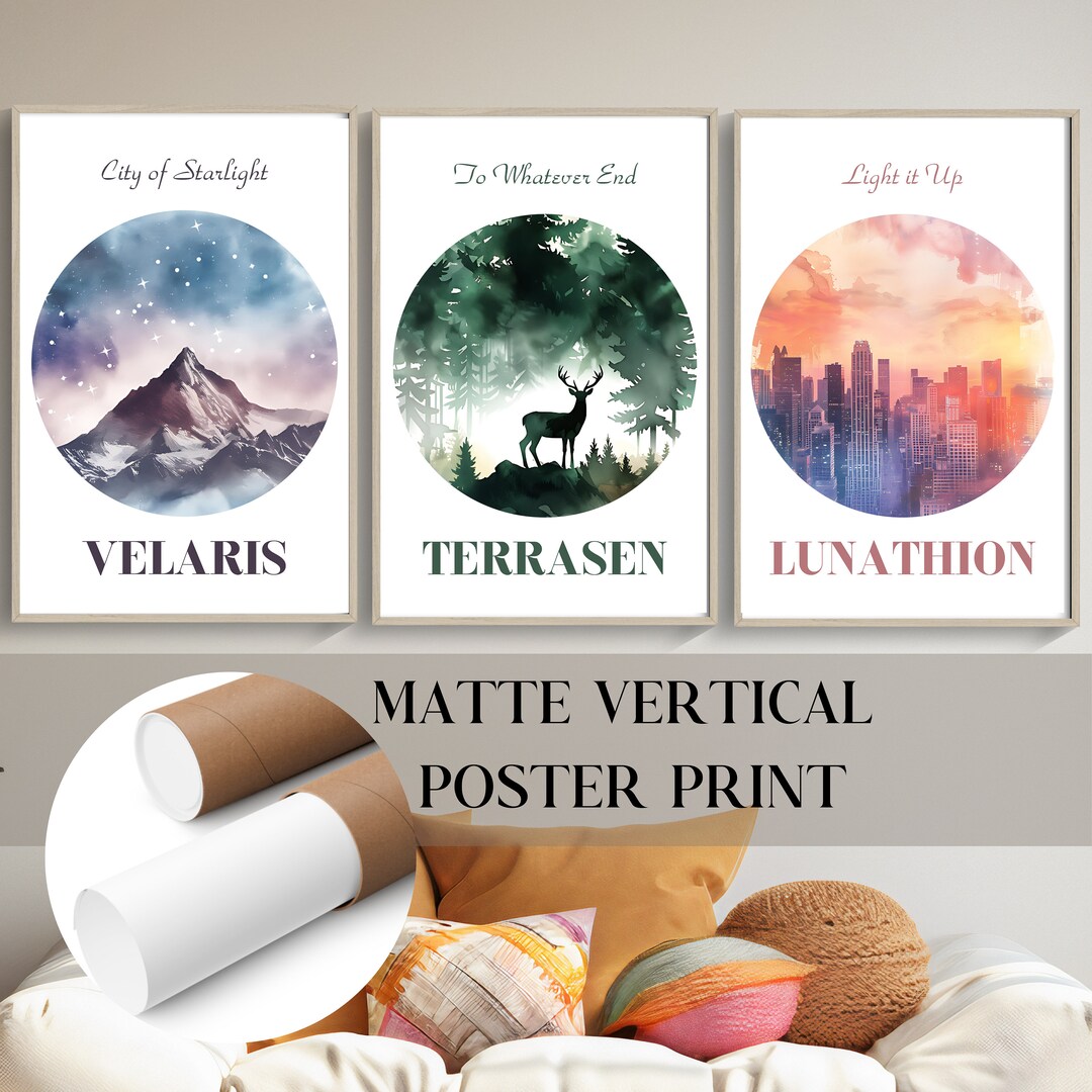 ACOTAR Printed Poster, Throne of Glass Print Poster, SJM Fan Art Poster ...