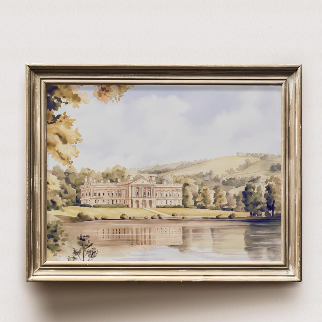 Pemberley Art Print Pride and Prejudice Wall Art Bookish Digital ...