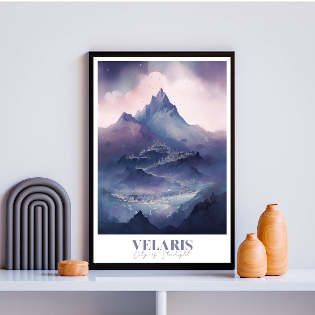 Velaris Print Poster Acotar Fan Art UNFRAMED Velaris Art Print City of ...