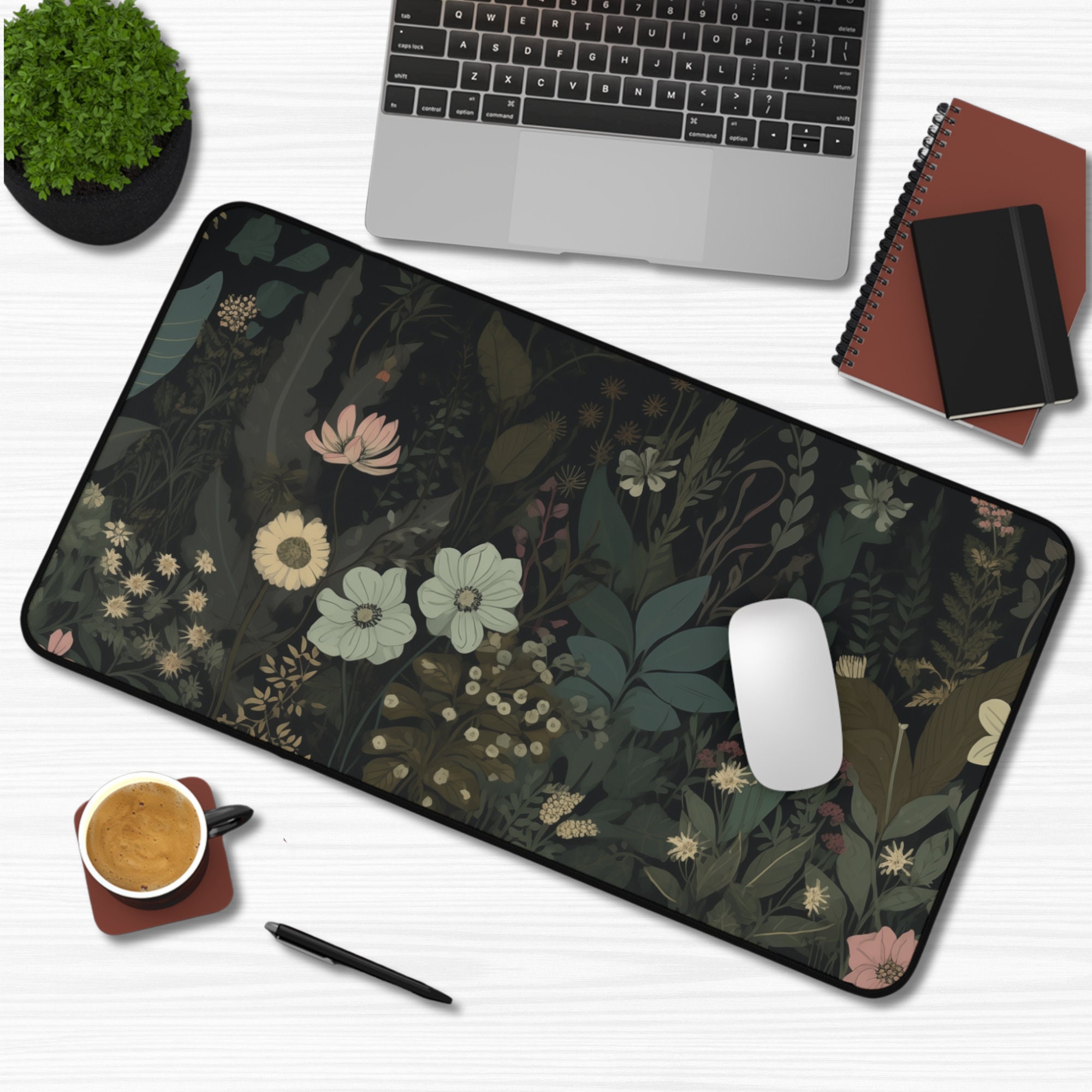 Dark Cottagecore Mat Botanical Desk Mat Vintage Desk Mat Garden Desk ...