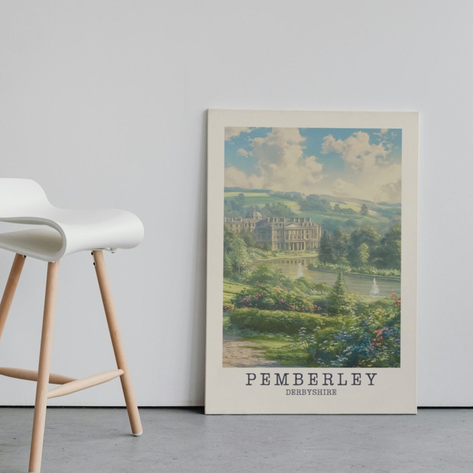 Pemberley Art Print Jane Austen Travel Poster Digital Download Pride ...
