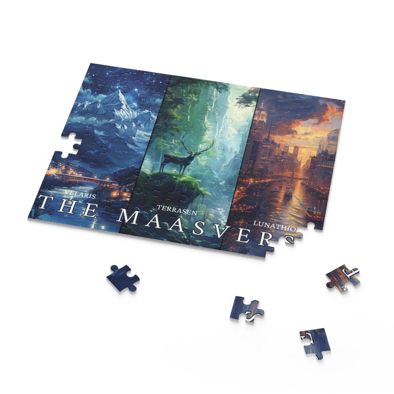 Acotar Puzzle Maasverse Art Velaris, Terrasen, and Lunathion, Throne of ...