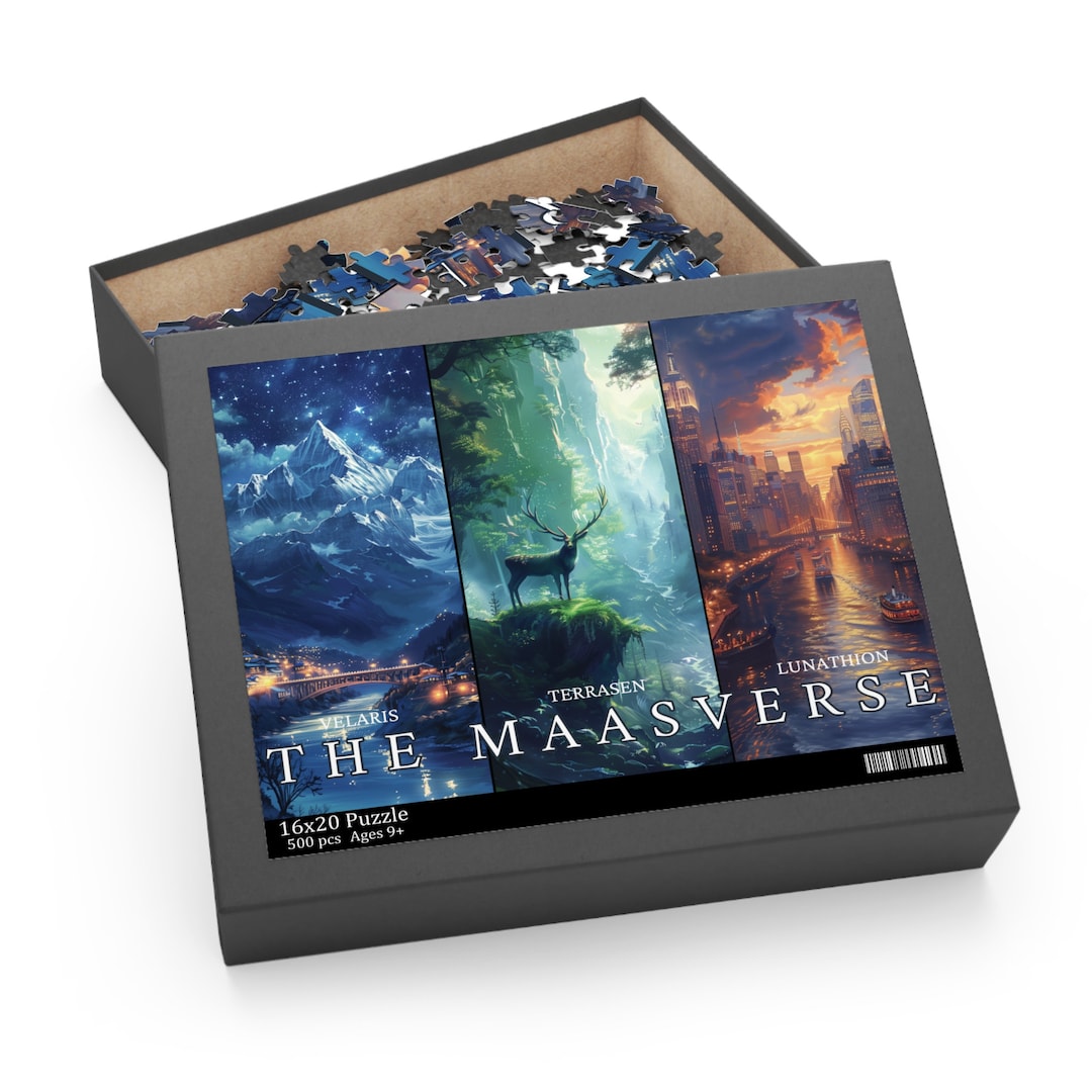 Acotar Puzzle Maasverse Art Velaris, Terrasen, and Lunathion, Throne of ...