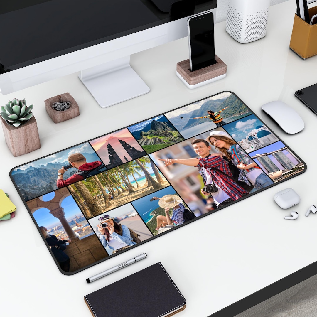 Custom Photo Desk Mat: Personalized Office Decor, Travel Memories Gift ...