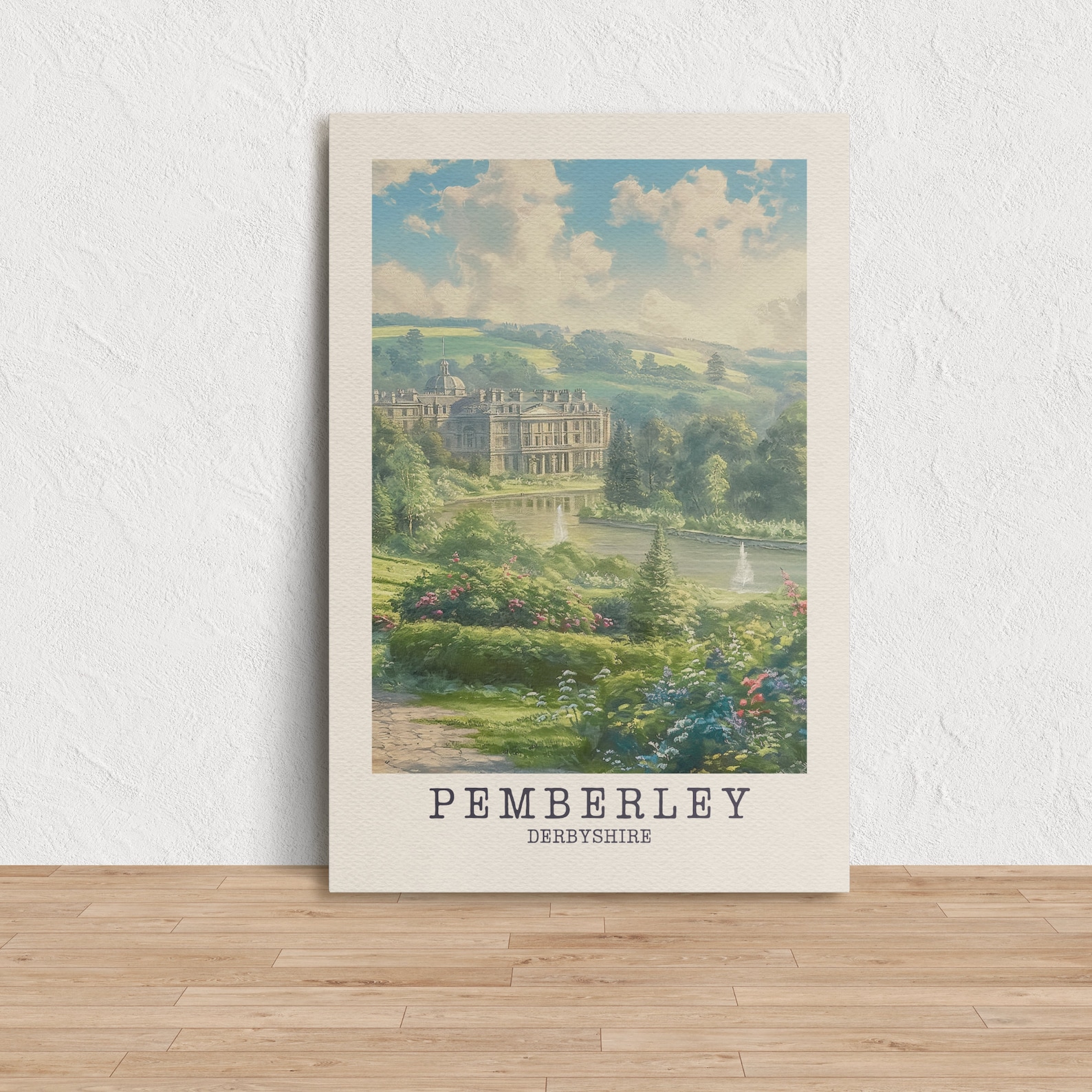 Pemberley Art Print Jane Austen Travel Poster Digital Download Pride ...