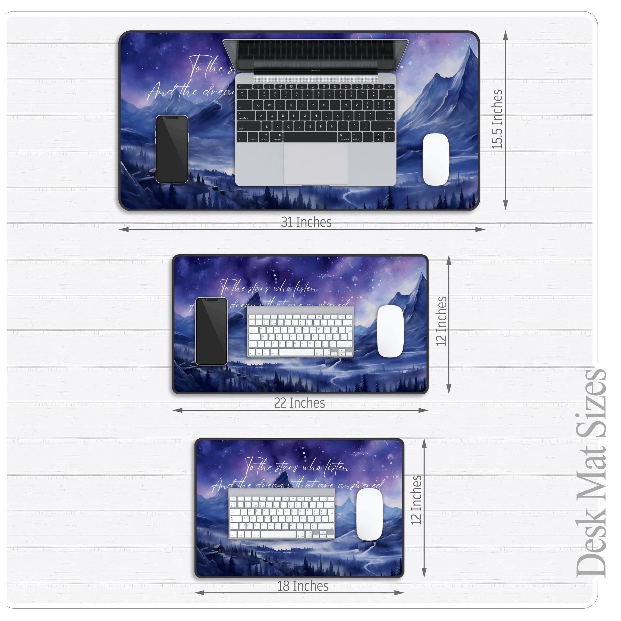 Custom Desk Mat Acotar Custom Quote Print Personalized Fantasy Mouse ...