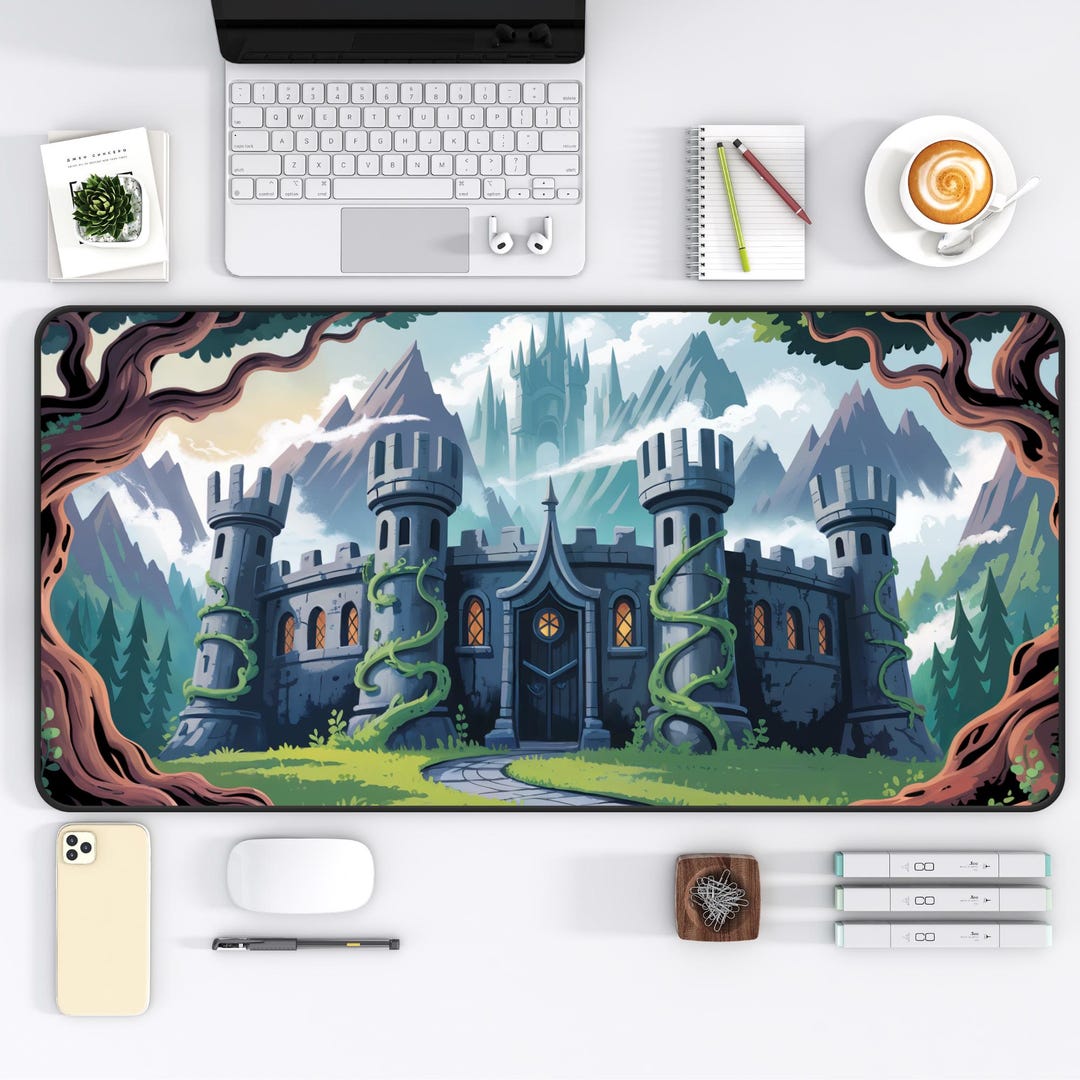 Dungeon Castle Desk Mat Fantasy Gaming Desk Pad RPG Mouse Pad for ...