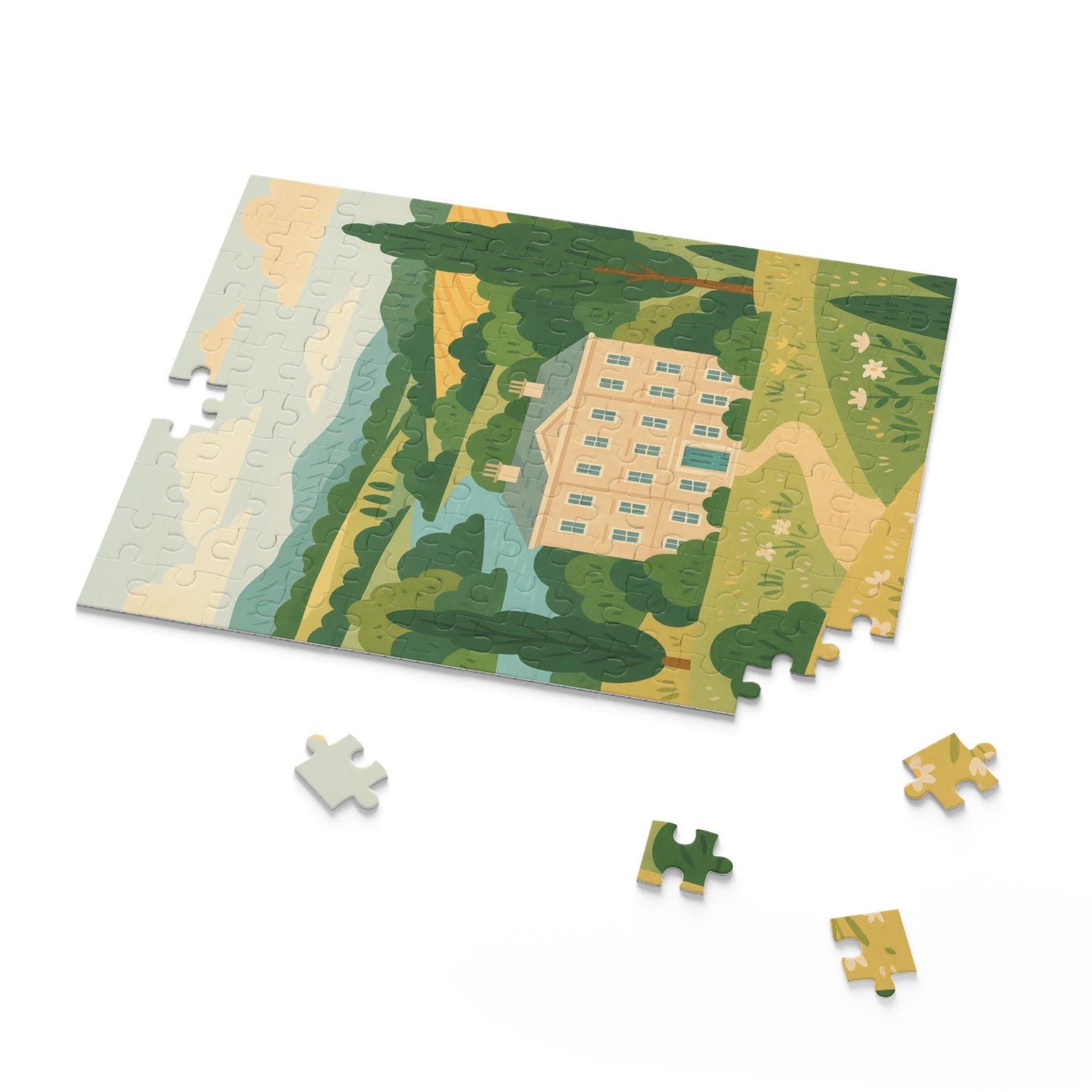 Pride and Prejudice Puzzle: Pemberley Illustration, Jane Austen Gift - Etsy