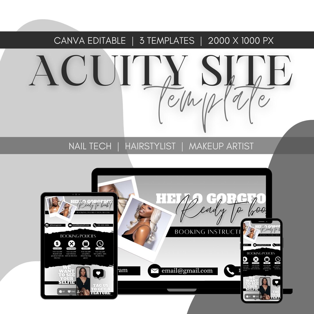 Easy to Use Acuity Scheduling Template | Hair Stylist Website | MUA ...