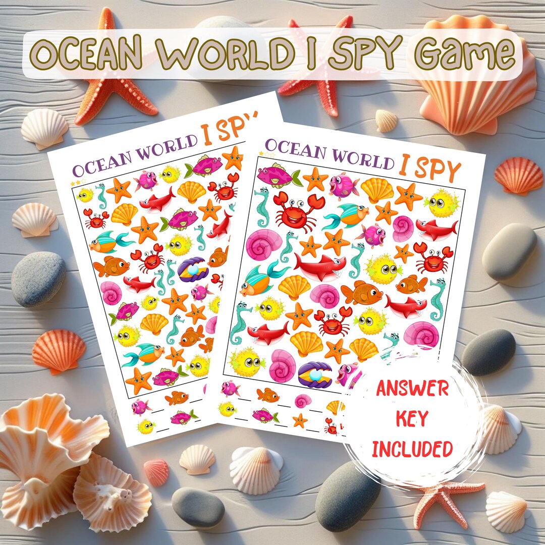 Ocean I Spy Printable Game: 3 Difficulty Levels (PDF Download) - Etsy