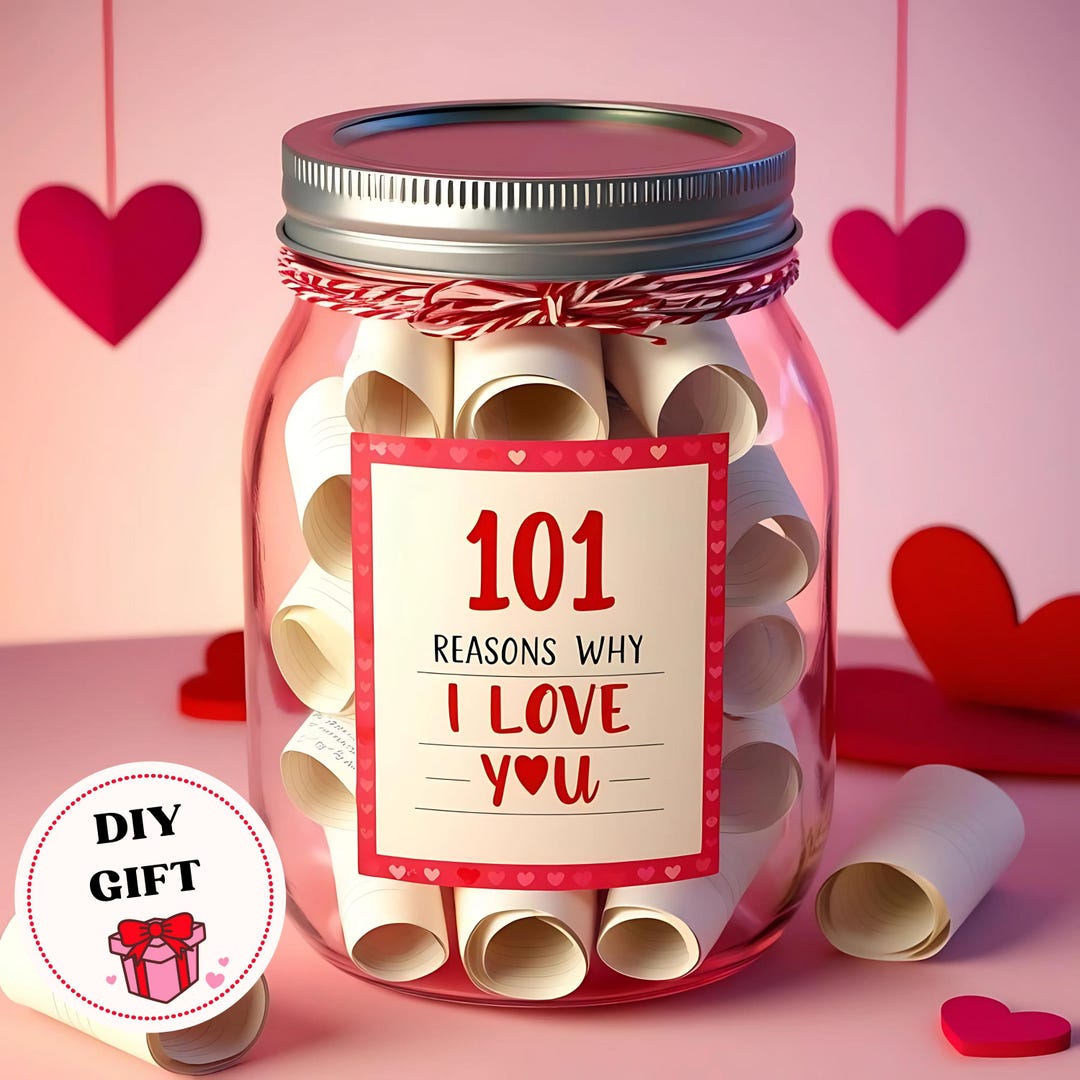 DIY Love Jar With Love Notes Reasons Why I Love You, Gift Idea ...