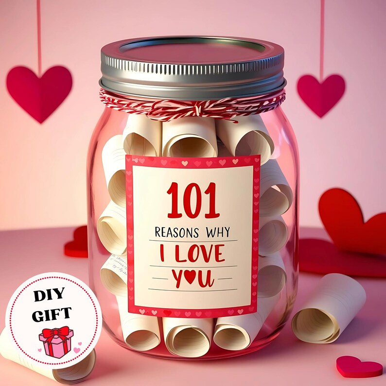 DIY Love Jar With Love Notes Reasons Why I Love You, Gift Idea ...