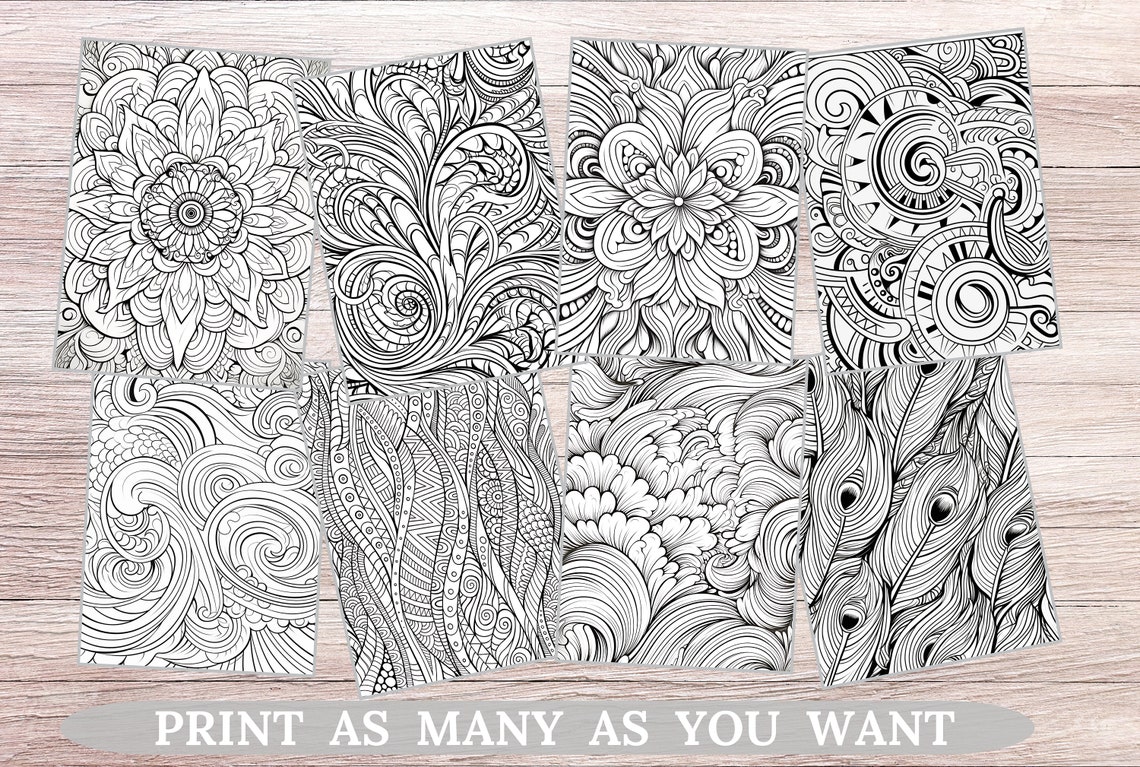 40 Abstract Coloring Pages for Adults and Kids Abstract Pattern Adult ...