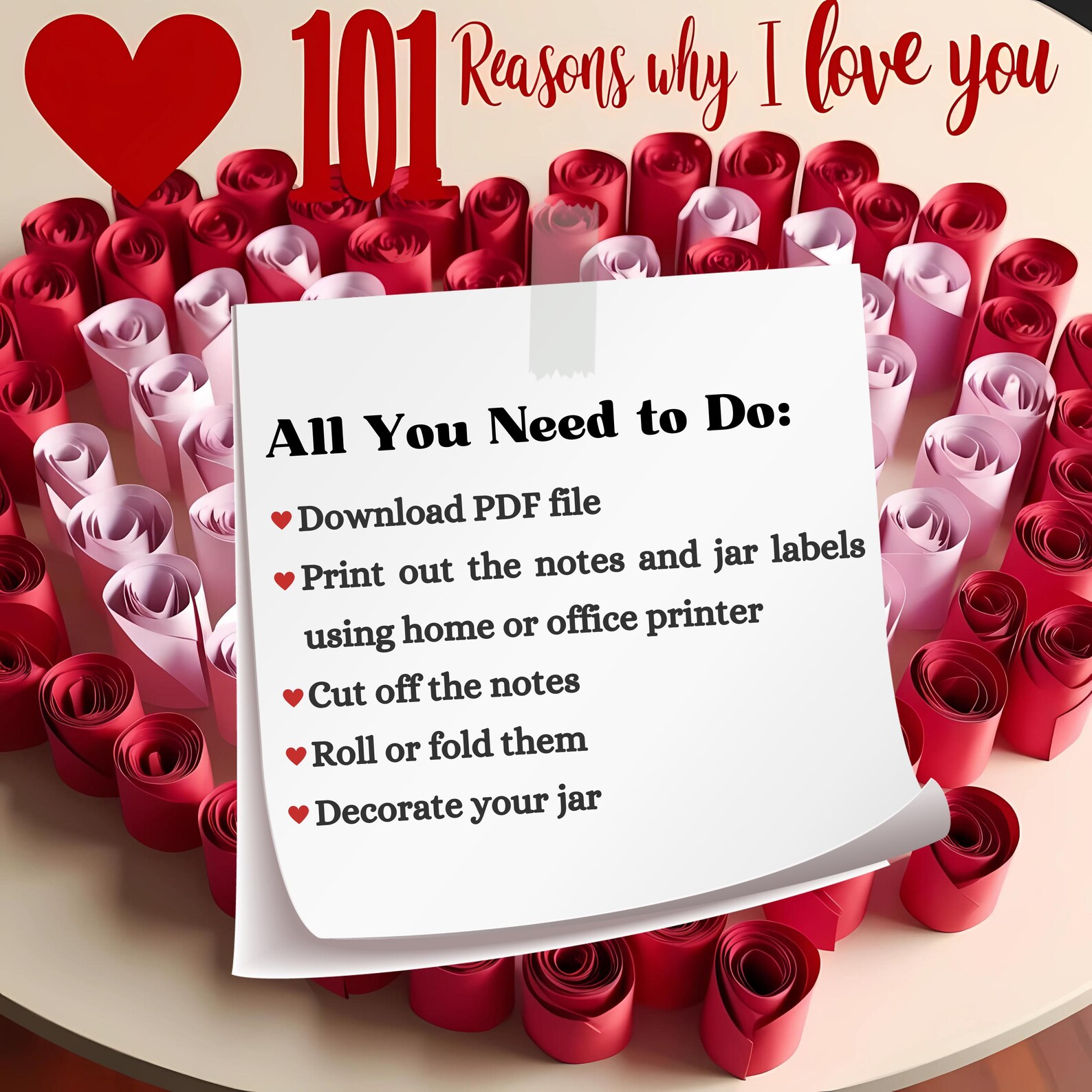 DIY Love Jar With Love Notes Reasons Why I Love You, Gift Idea ...