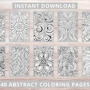 40 Abstract Coloring Pages for Adults and Kids Abstract Pattern Adult ...