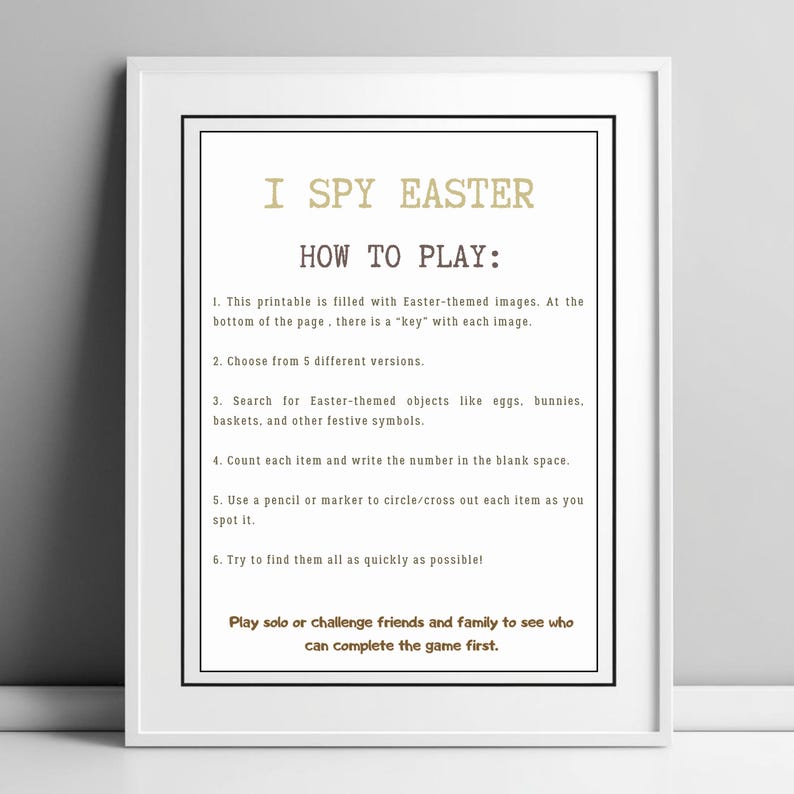 Easter I Spy Game, Easter Printable Game, Easter Preschool Classroom ...