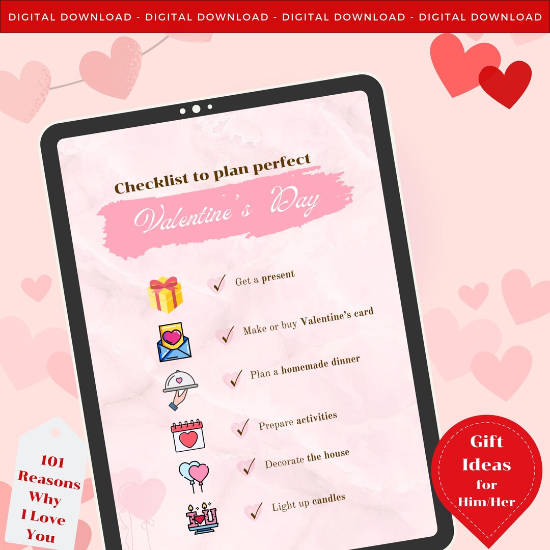 Valentine's Day Checklist, Gift Ideas for Him/her, Date Ideas, DIY Gift ...