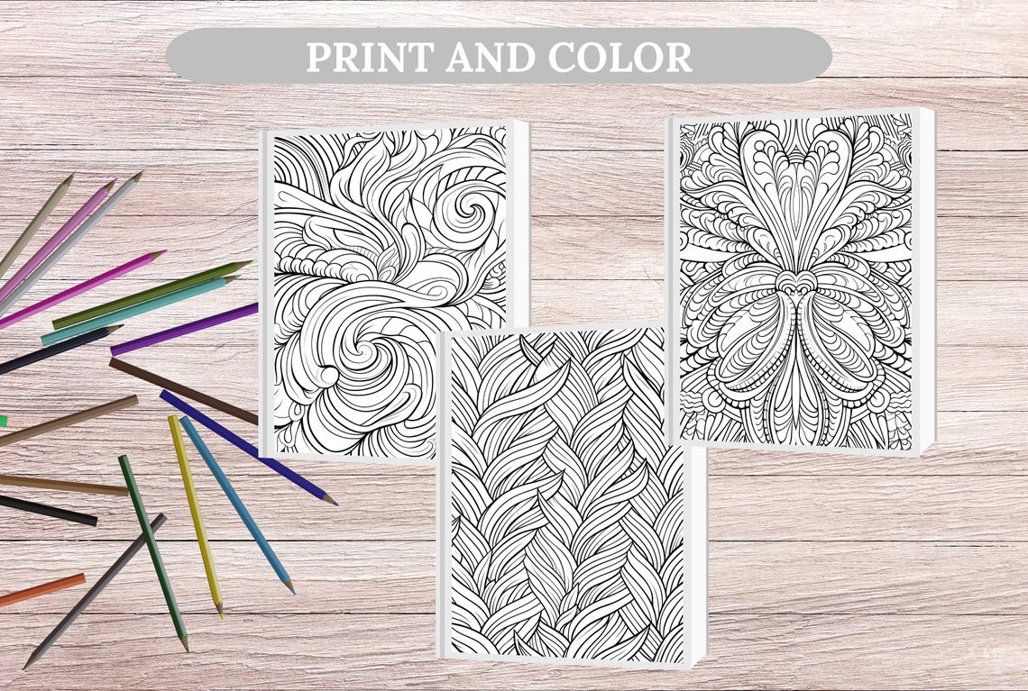 40 Abstract Coloring Pages for Adults and Kids Abstract Pattern Adult ...