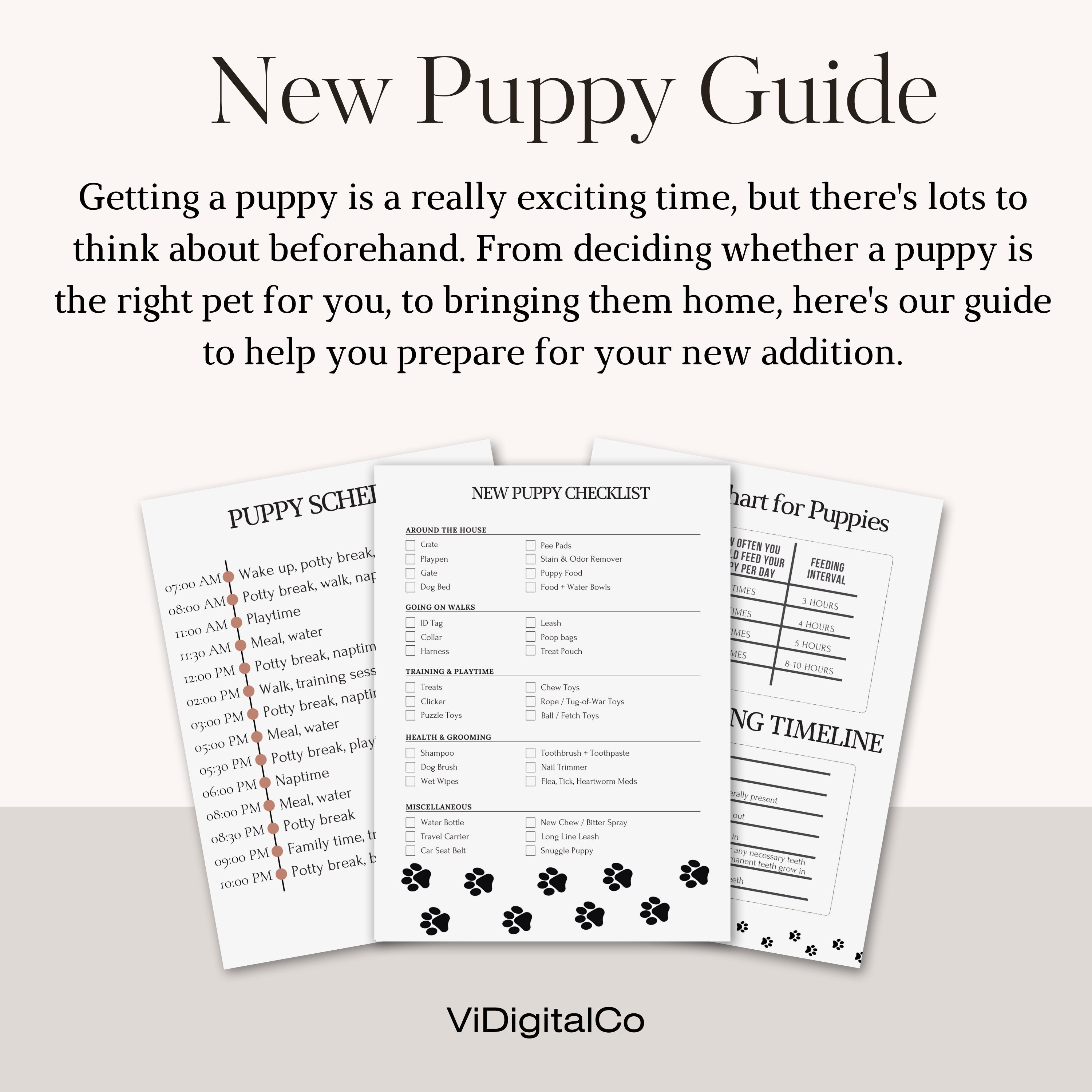 New Puppy Checklist | Guide for New Dog Owners | Puppy Planner Pet ...