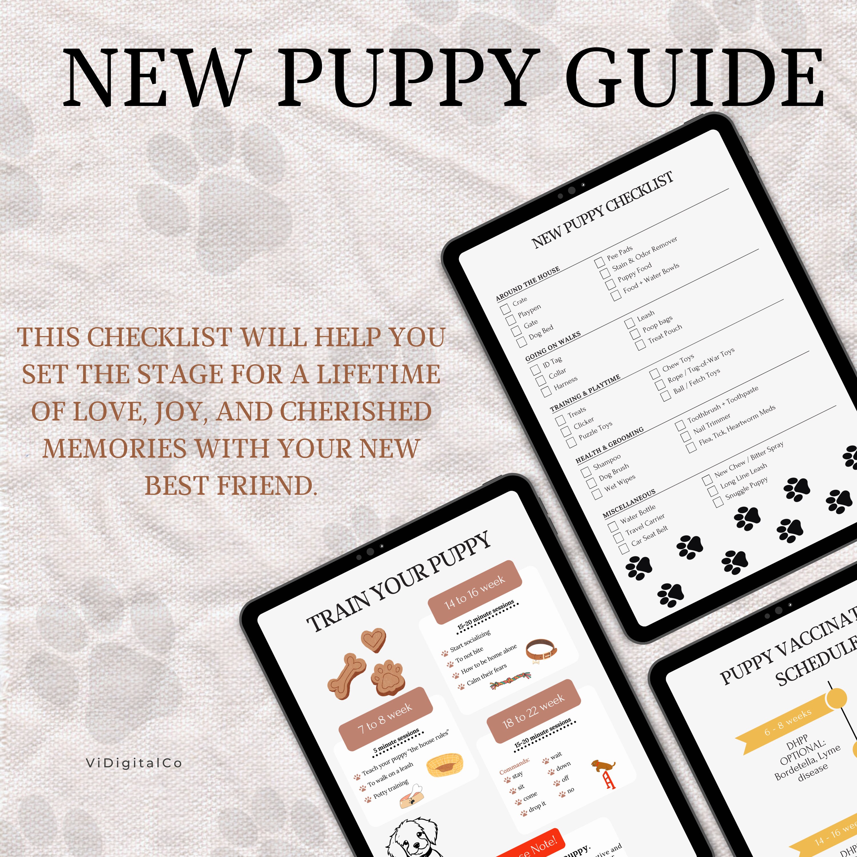New Puppy Checklist | Guide for New Dog Owners | Puppy Planner Pet ...