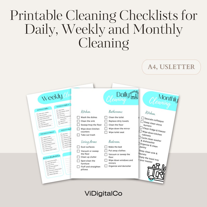 The Ultimate Cleaning Checklist, Home Cleaning Schedule, Daily, Weekly ...