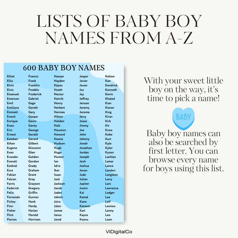 600 Baby Boy Names Based on Birth Month A to Z Name Ideas for Baby Boy ...