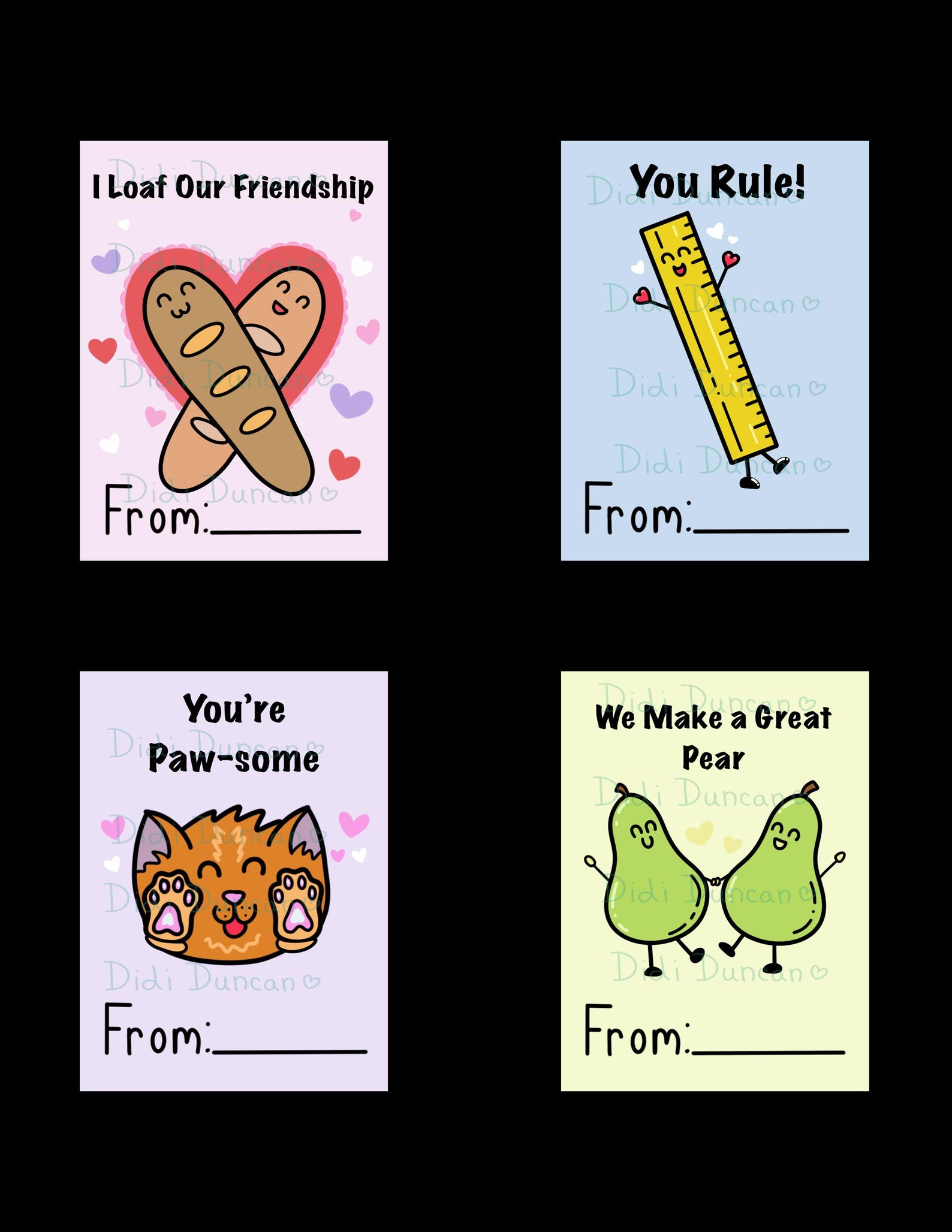 Printable Classroom Valentine Cards - Cute Pun Valentines for Kids ...
