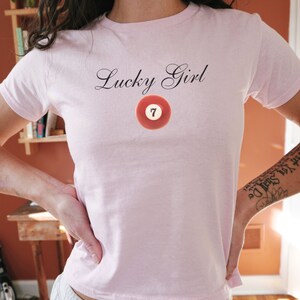 Y2k Pool Ball Graphic Baby Tee, Downtown Girl, Y2k Billiard Graphic ...