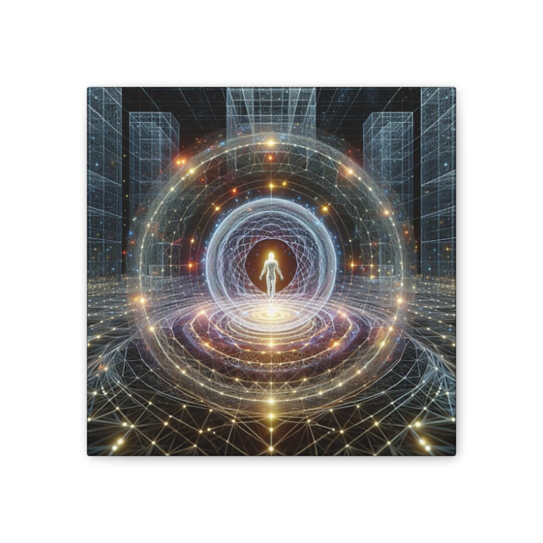 Canvas Stretched, Toroidal Field Hearts Torus 12x12 Canvas Print, Black ...