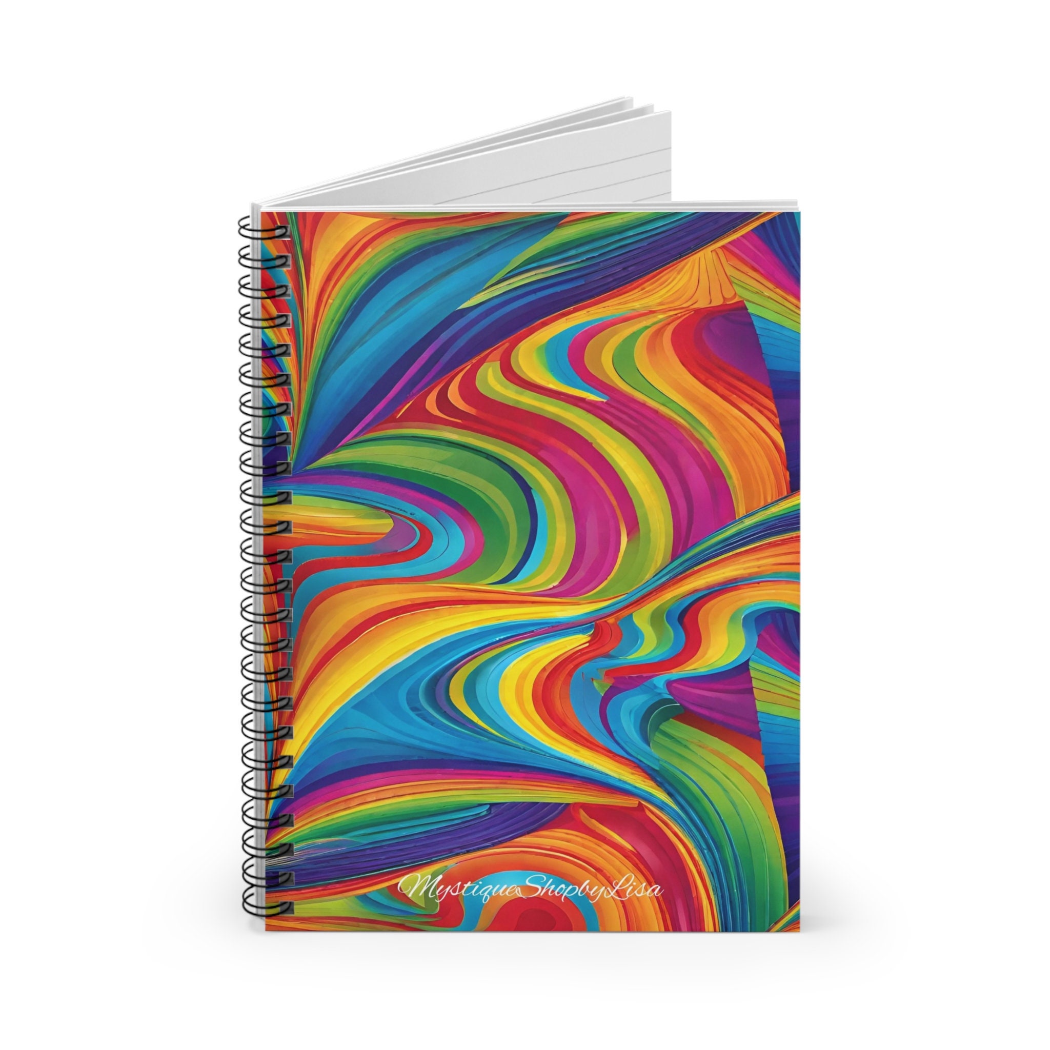 Trippy Rainbow Spiral Notebook - Ruled Line - Etsy