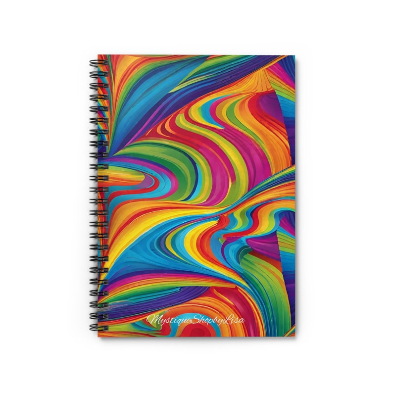 Trippy Rainbow Spiral Notebook - Ruled Line - Etsy
