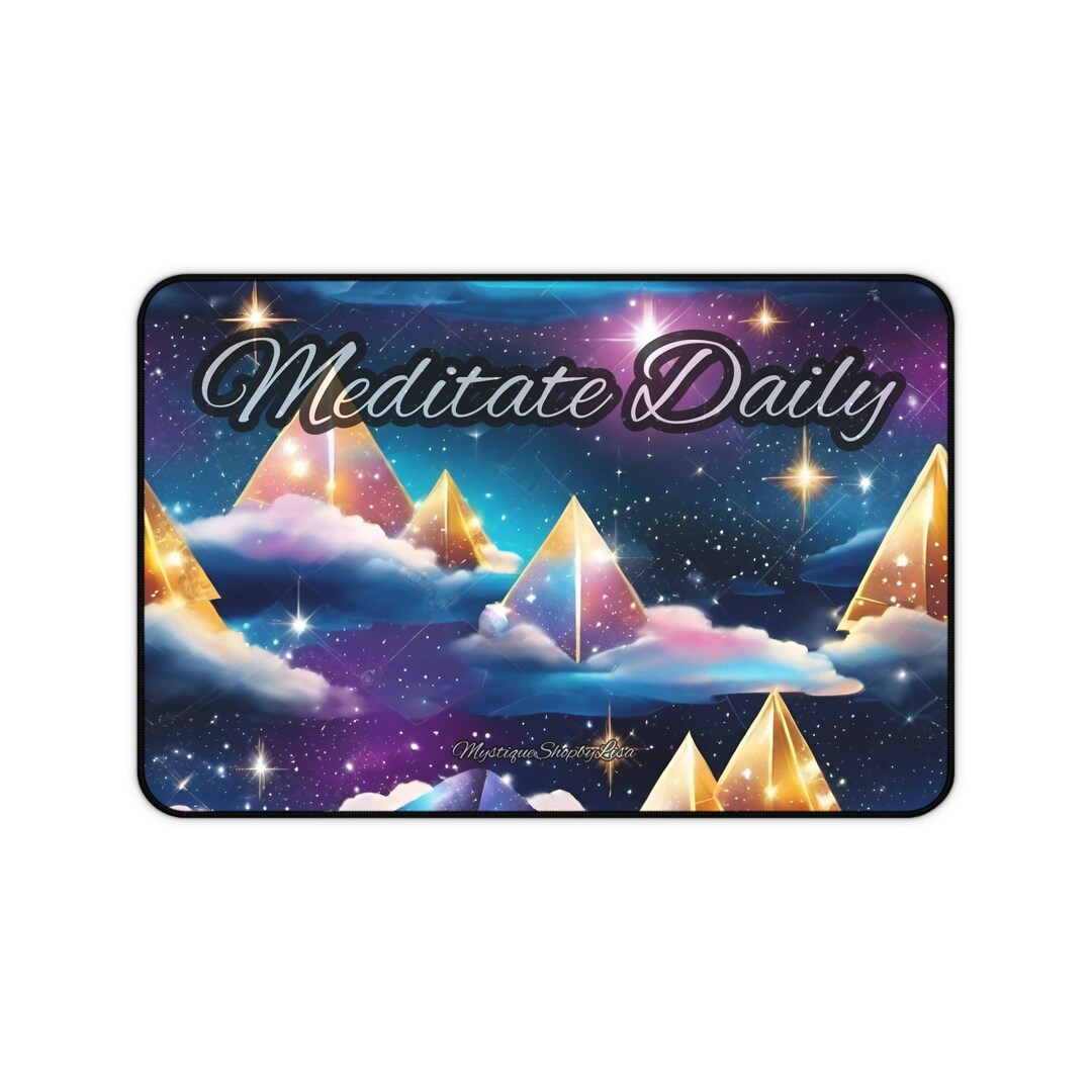 Whimsical Pyramids Desk Mat, Meditation Daily Pad, Calming Work Mat for ...