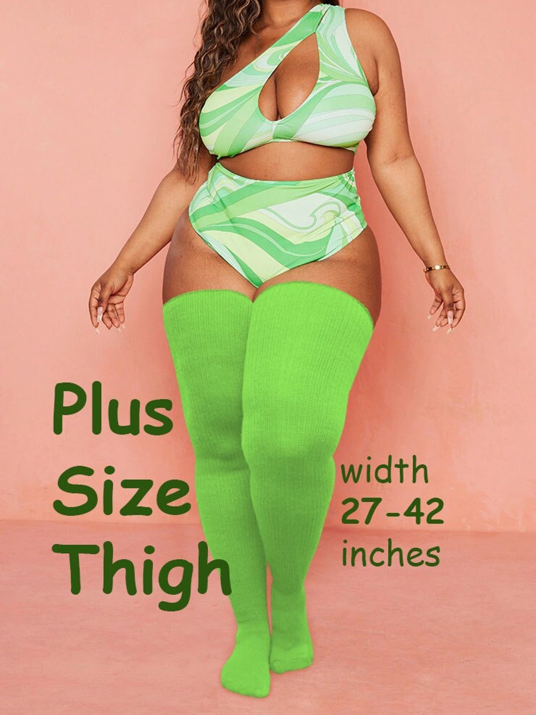 Real Plus Size Thigh Highs Socks Extra Long Over The Knee Long Socks