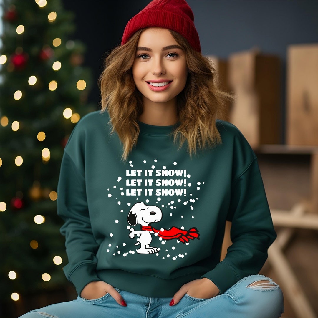 Snoopy and the Snow Hoodie, Let It Snow Winter Hoodie, Snoopy Winter ...