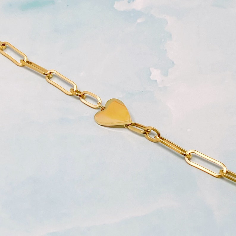 Gold Minimalist Heart Braclet, Bracelet for Her, Valentine's Day Gift ...