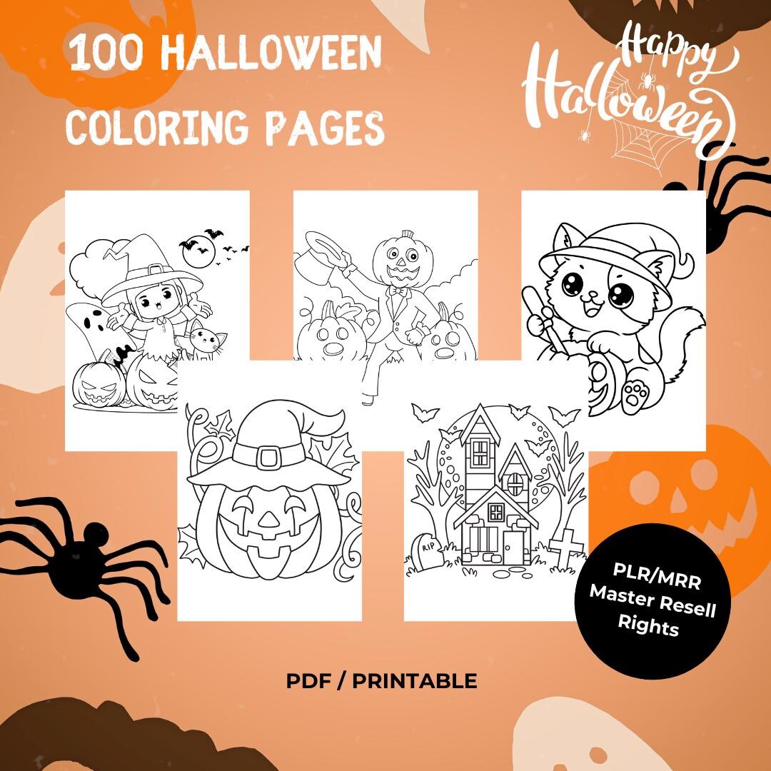 100 Halloween Coloring Pages for Kids, Coloring Book, Halloween ...