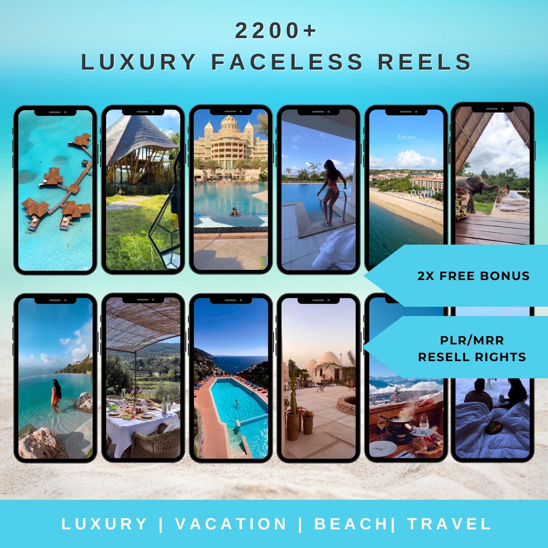 2200+ Luxury Faceless Travel Reels Videos Bundle, PLR MRR, Vacation ...