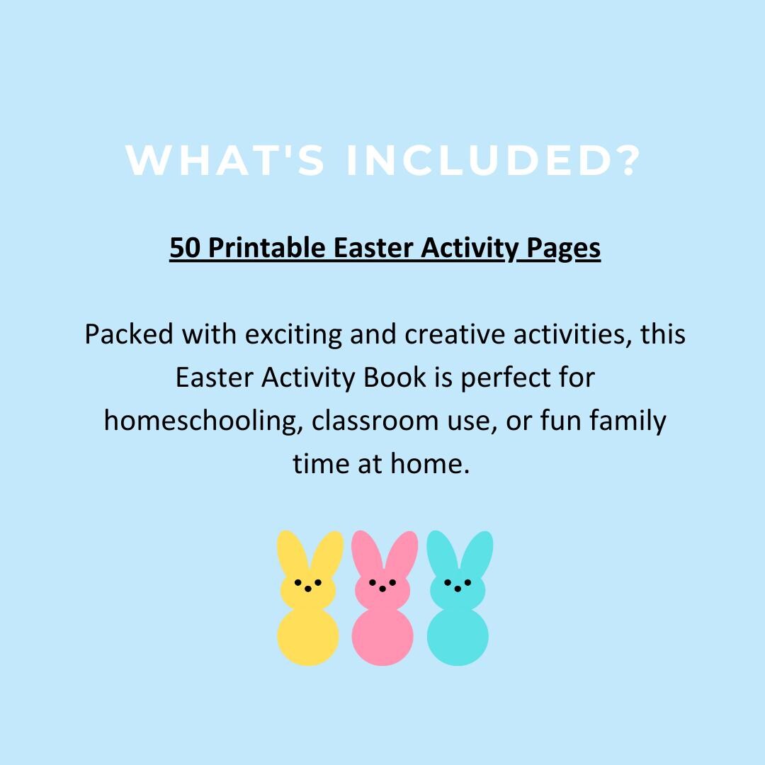 50 Easter Activity Pages for Kids Printable PDF, PLR, MRR, Easter ...