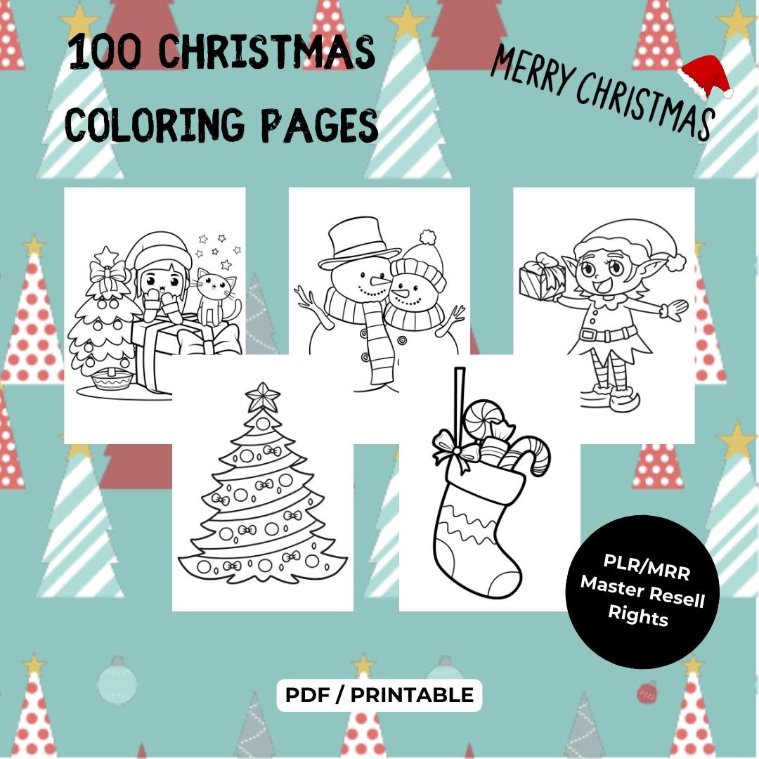 100 Christmas Coloring Pages, Christmas Coloring Book, Christmas ...