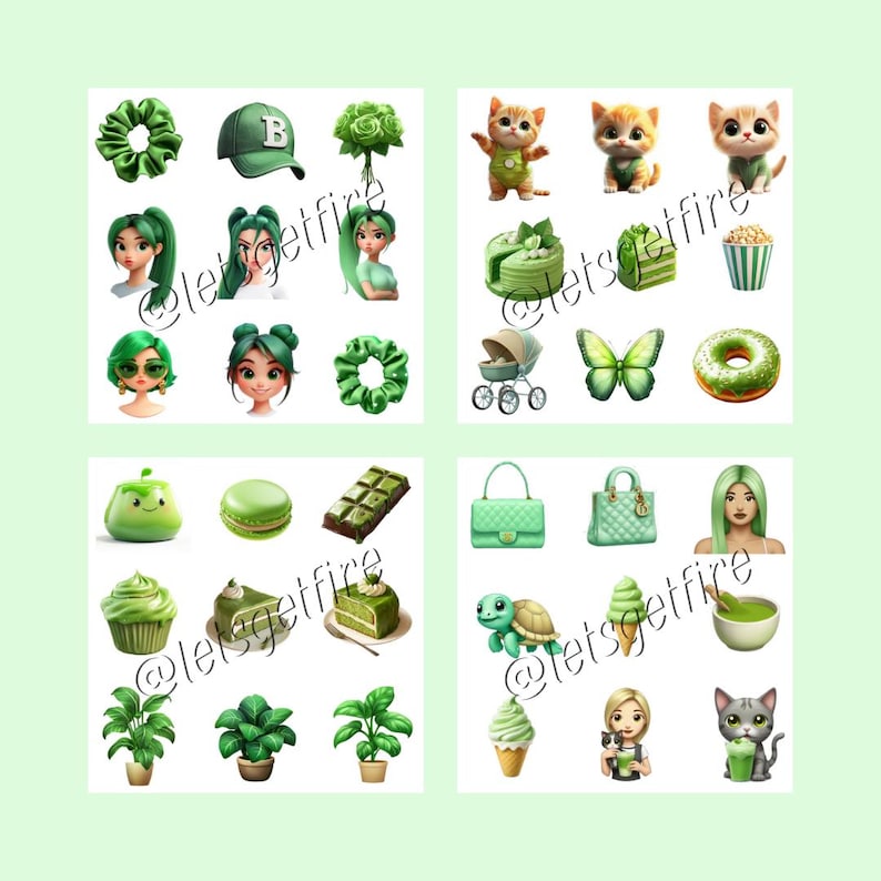 220 Ios18 Green Emoji Stickers, Cute Green Emoji Pack, Green iPhone ...