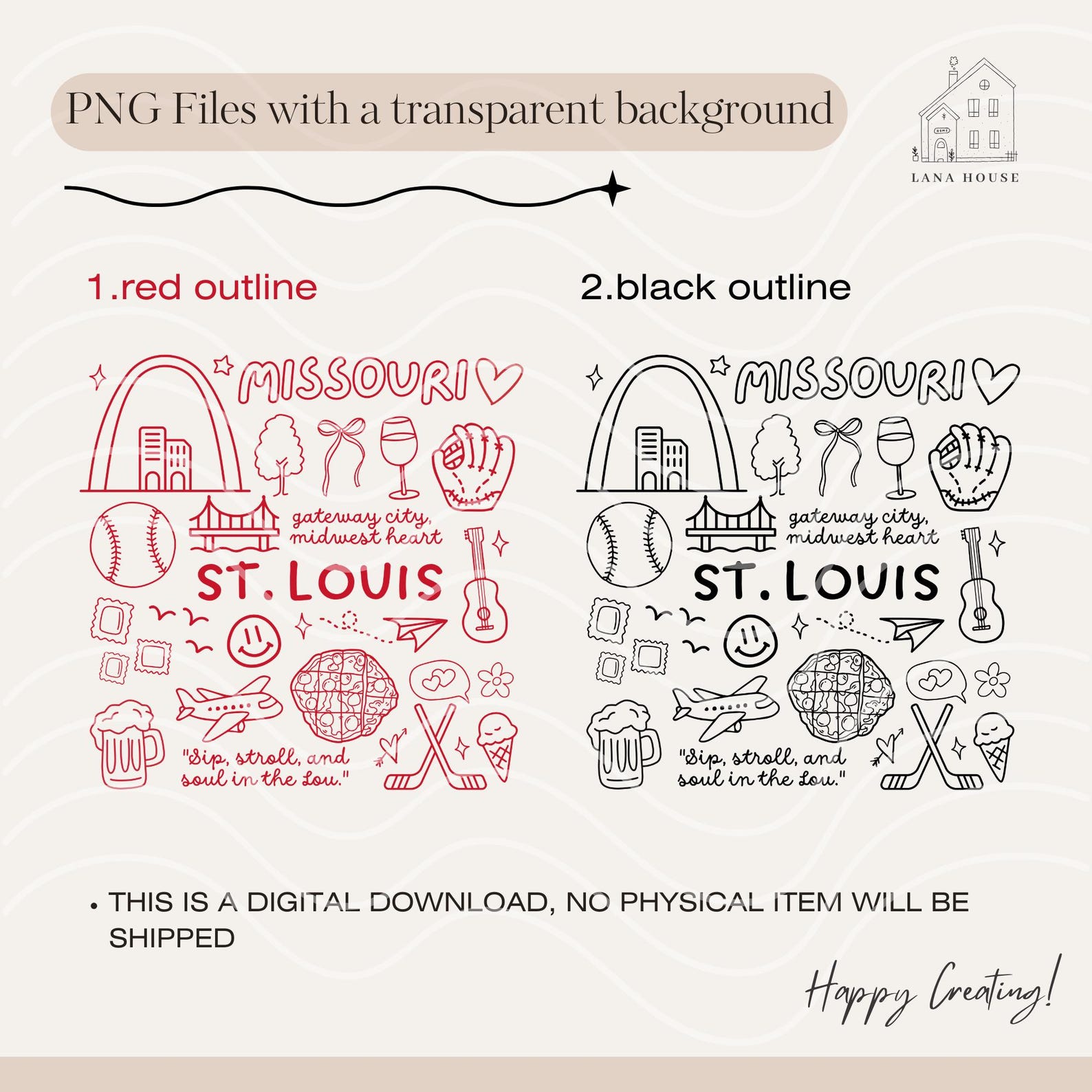 St. Louis Icons, Missouri Landmarks Png, I Love St. Louis Shirt Design ...