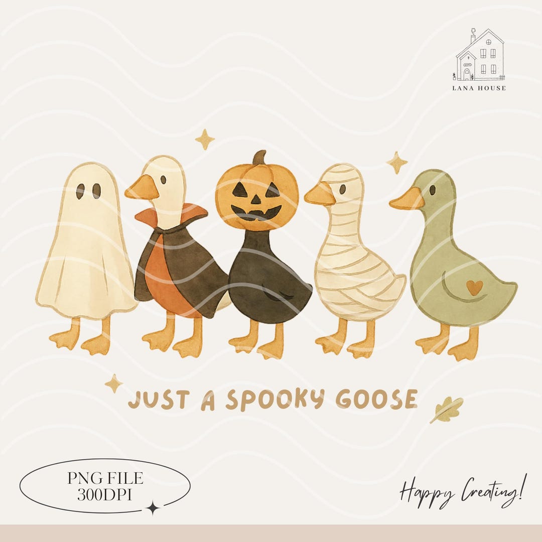 Spooky Goose PNG | Cute Halloween Goose, Funny Goose PNG, Digital ...
