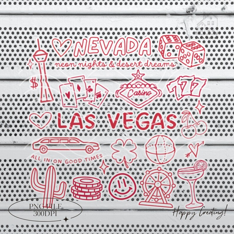 Las Vegas Icons, Nevada Landmarks Png, PNG Files, I Love Las Vegas ...