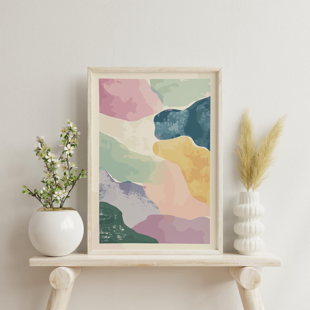 Soft Pastel Dreamscape Wall Art, Printable Wall Art, Abstract ...