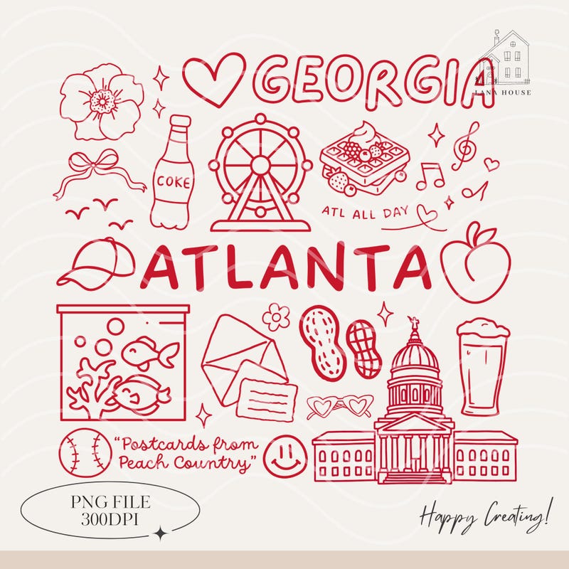 Atlanta Landmarks Print - Etsy