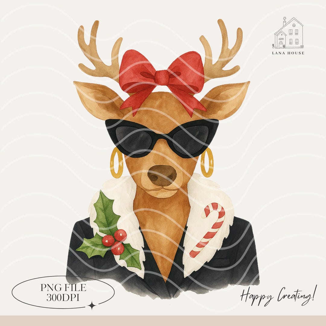 Boujee Reindeer PNG | Chic Holiday, Cool Christmas, Vintage Christmas ...